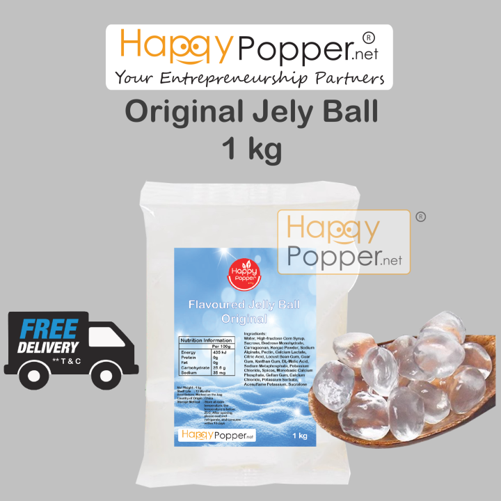 HAPPYPOPPER Original Jelly Ball 1Kg Boba Pearl 3Q Jelly Ball Agar Agar ...
