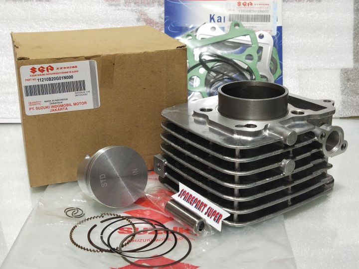 BLOK SEHER SHOGUN 125 NEW PART B20, BLOK CYLINDER PLUS TOP SET SEPEDA ...