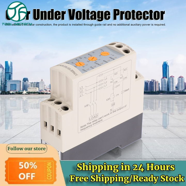 ToolFactory【Hot deals】Over Under Voltage Protector Adjustable 3 Phase ...