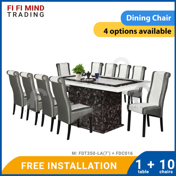Migle Marble Dining Set/ Marble Dining Table/ Meja Makan 6 Kerusi/ Meja ...