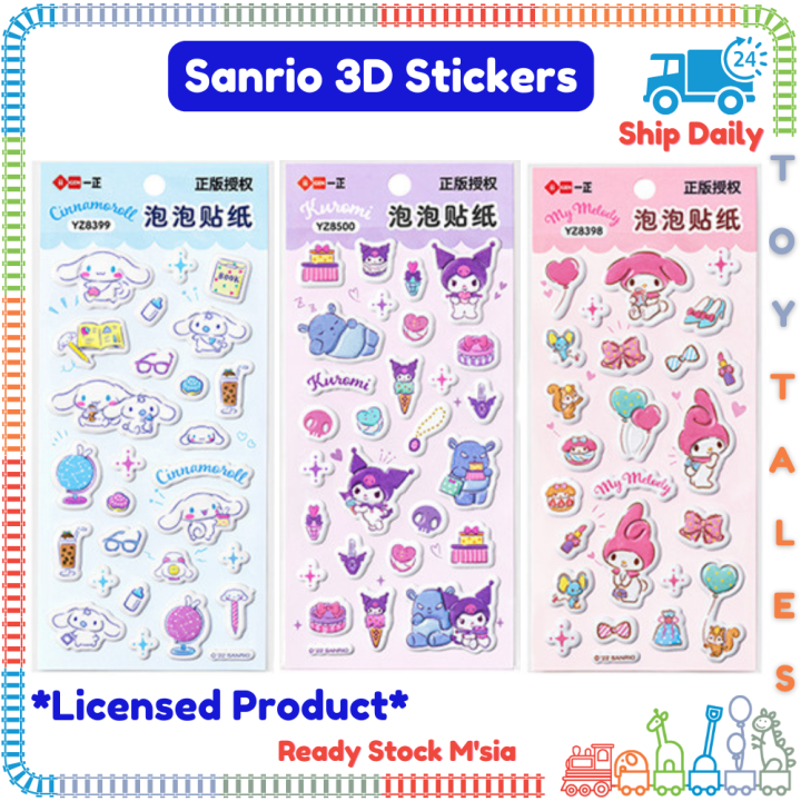 SANRIO STICKERS Cute 3D Stickers For Kids Cute Waterproof Decoration ...