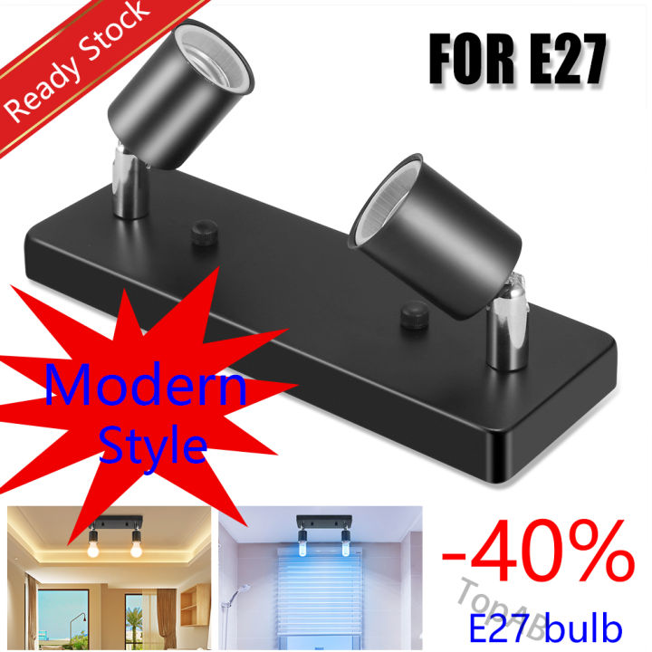 【180°Steering】Modern E27 Lamp Base Holder LED Light Fixture Lamp Bulb ...
