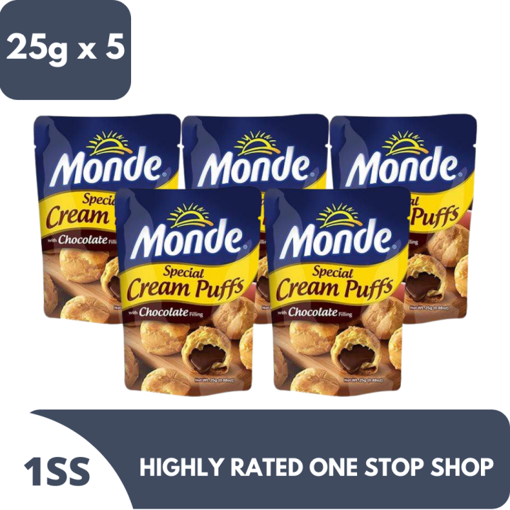 Monde Special Cream Puffs with Chocolate Fillings x 5 | Lazada PH