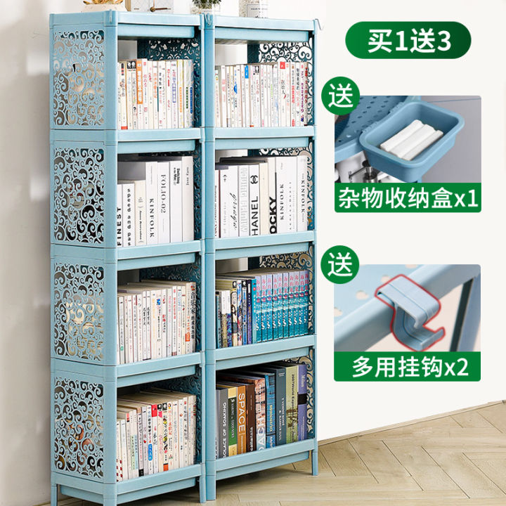 Simple plastic bookshelf toy storage rack floor-to-floor multi-storey ...