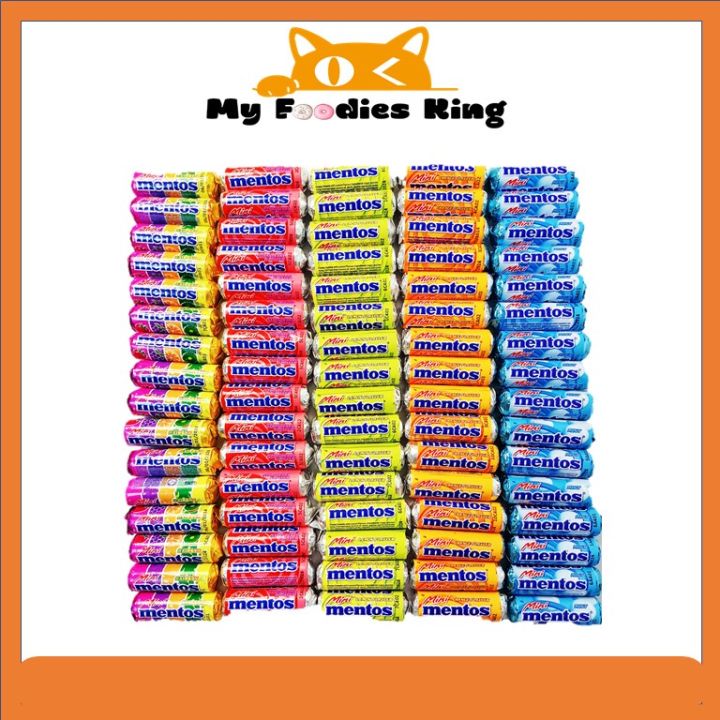 10g Mentos Mini Roll Assorted Chewy Sweets Mint / Rainbow/ Lemon ...