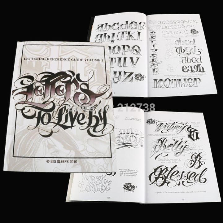A4 Tattoo Book Letters ToLive By Volume #1 Design Tattoo Flash Book by ...