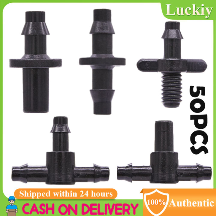 50PCS 4/7mm PVC Hose Connectors Micro 1/4" Drip Irrigation System Soft ...