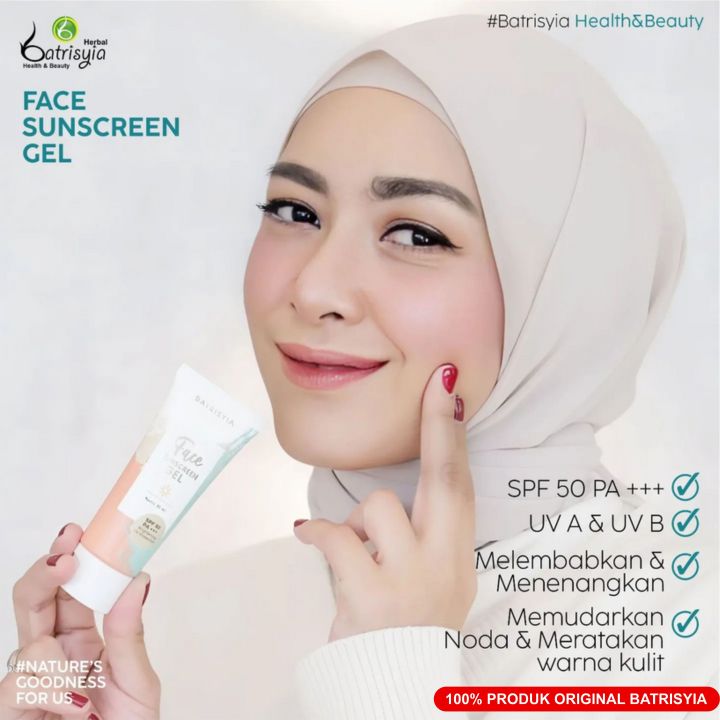 BATRISYIA FACE SUNSCREEN GEL SPF50 PA+++, Diformulasi untuk melindungi ...