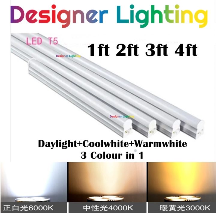 [1pc LED T5] [3 Feet T5] Designer Lighting LED T5 SET Daylight(6400k ...