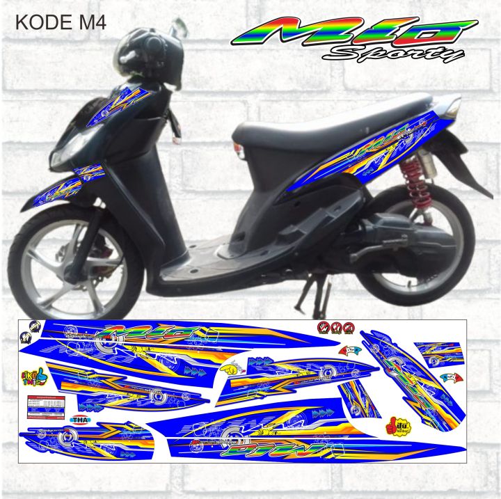 STRIPING DECAL MOTOR YAMAHA MIO SPORTY/MIO SMILE WARNA BIRU KEREN ...