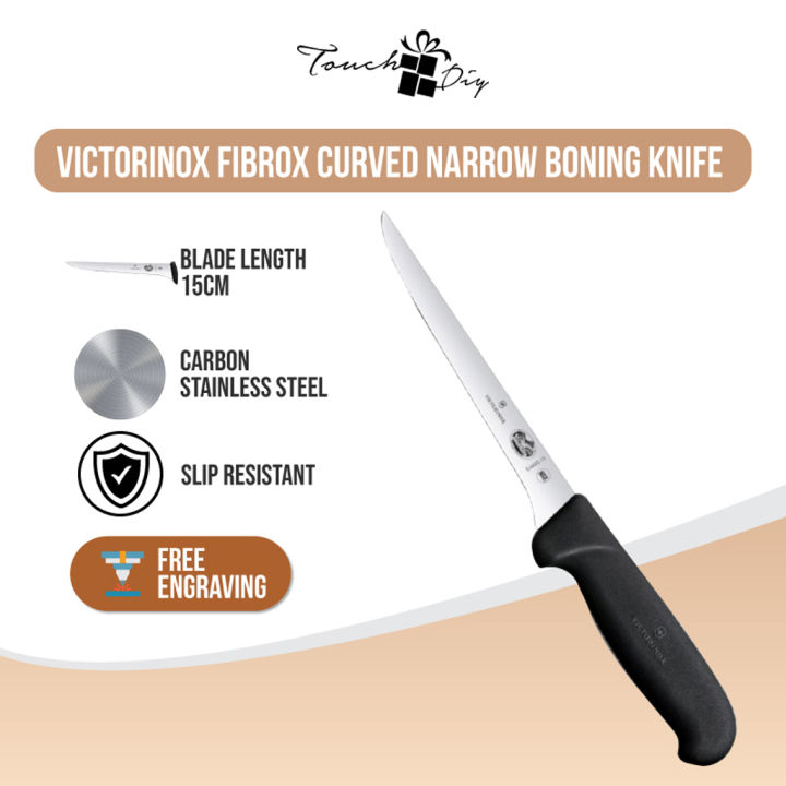 VICTORINOX FIBROX CURVED NARROW BONING 12CM/15CM BUTCHER KNIFE with ...
