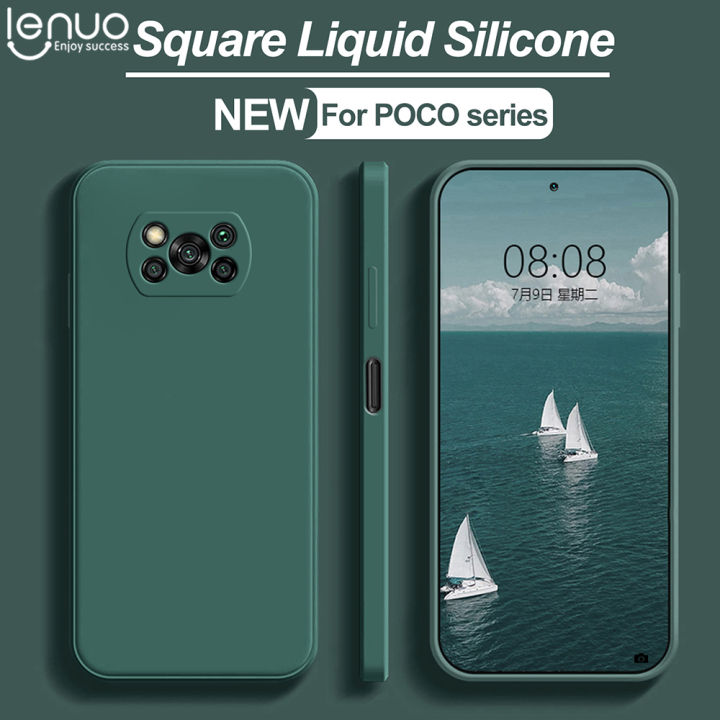 Lenuo Luxury Original Square Liquid Silicone Phone Case For Xiaomi Poco ...