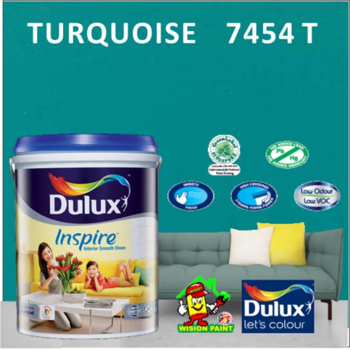 7454T TURQUOISE ( 5L ) DULUX INSPIRE INTERIOR SMOOTH SHEEN PAINT | Lazada