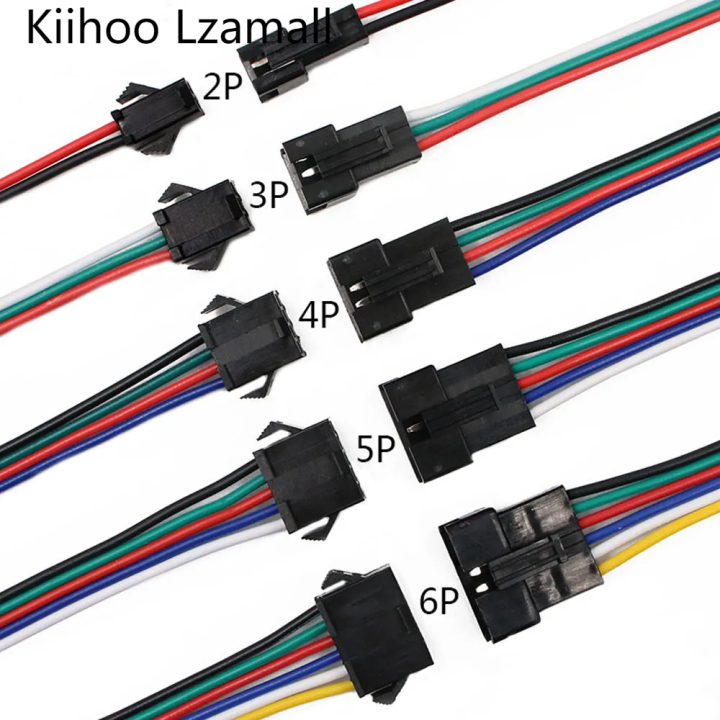 5sets 2pin 3pin 4pin 5pin 6Pin led connector Male/female JST SM 2 3 4 5 ...