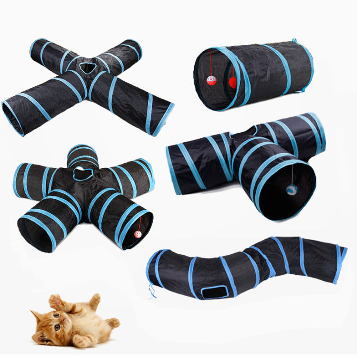 DY Loving Cat Tunnel Pet Toy Waterproof & Collapsible 3 Way Pet Play ...