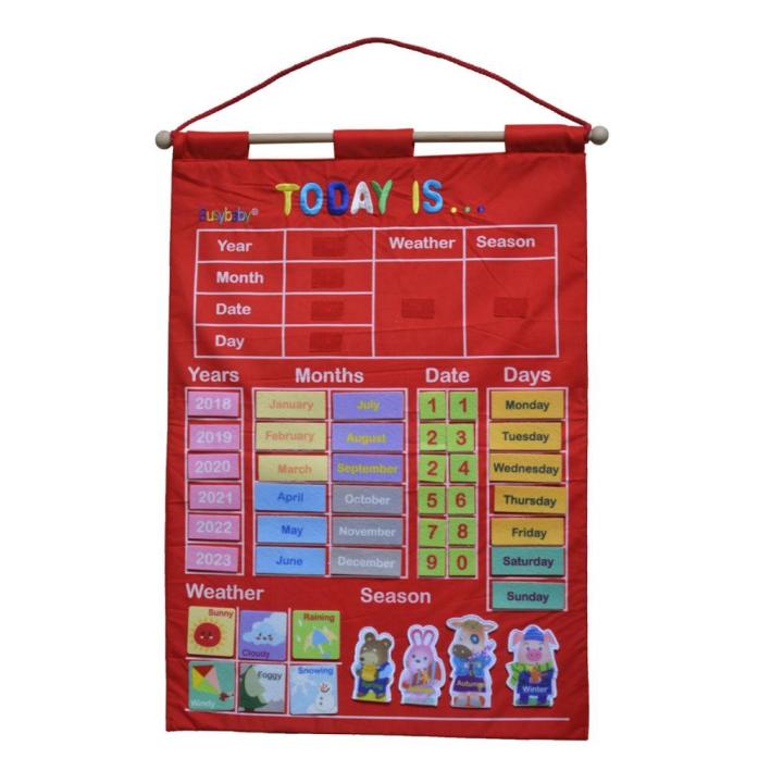 ABCToys Calendar Wall Chart for Kids Weather Season Date Months ...