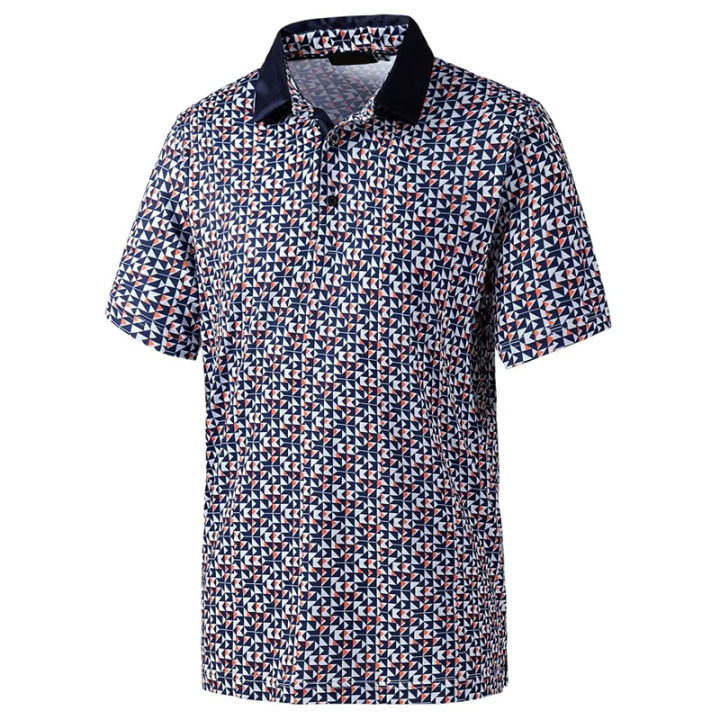 Stars Tree Pattern 3D Printed Polo Golf Shirt For Men Plaid Striped ...