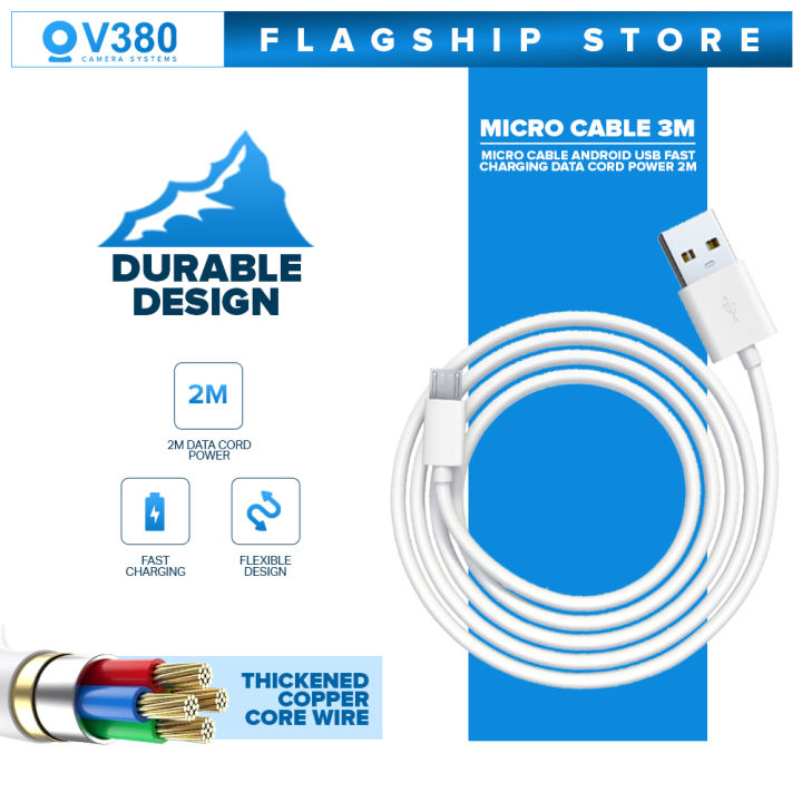 V380 Micro Cable Android USB Fast Charging Data Cord Power 3m/5m/10m ...