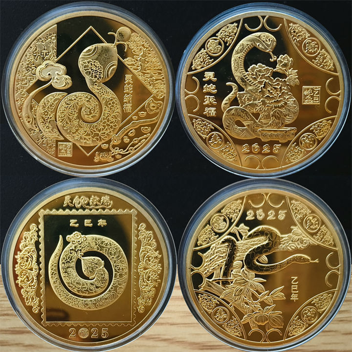 [eforcelxt] 2025 CNY Snake Year 4cm Commemorative Coin Zodiac Snake ...