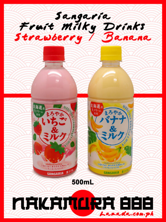 [Japan] Sangaria Fruit Milky Drinks (Strawberry / Banana) - 500mL | Lazada PH