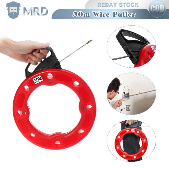 4mm x 30m Professional Nylon Fish Tape Reel Puller Flexible Nylon ...