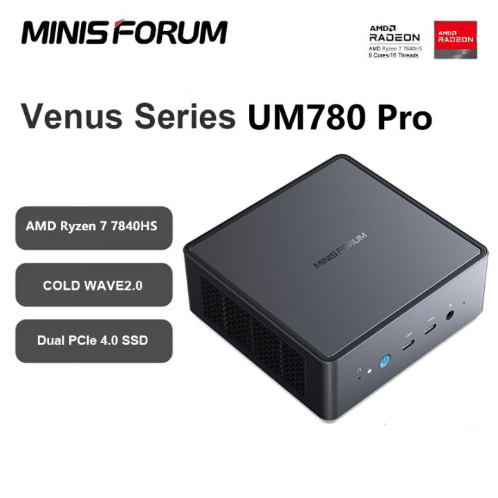 MINISFORUM UM780 Pro Mini PC AMD Ryzen 7 7840HS Window 11 Pro DDR5 ...