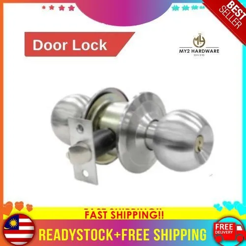 AMAN Cylindrical Door Lock / Lock Pintu SR-3991-60SS | Lazada
