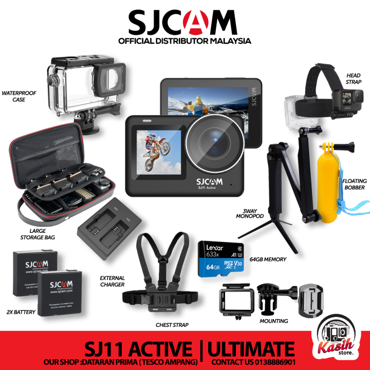 [SJCAM Official] SJ11 Active Action Camera DUAL SCREEN 4K 30FPS | Lazada