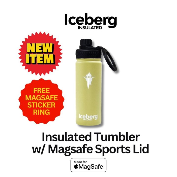 Iceberg Insulated Tumbler with Magsafe Magnetic Sports Lid (18oz/22oz ...