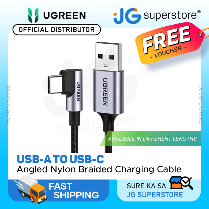 UGREEN USB 2.0 Male to Type C Angled Cable 90 Degree 3A Quick Charging ...