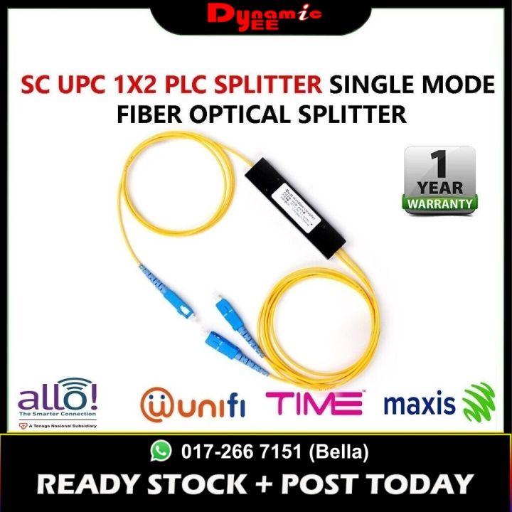 SC UPC 1X2 PLC Splitter 1M 3.0 Single Mode Fiber Optical Splitter PL201 ...