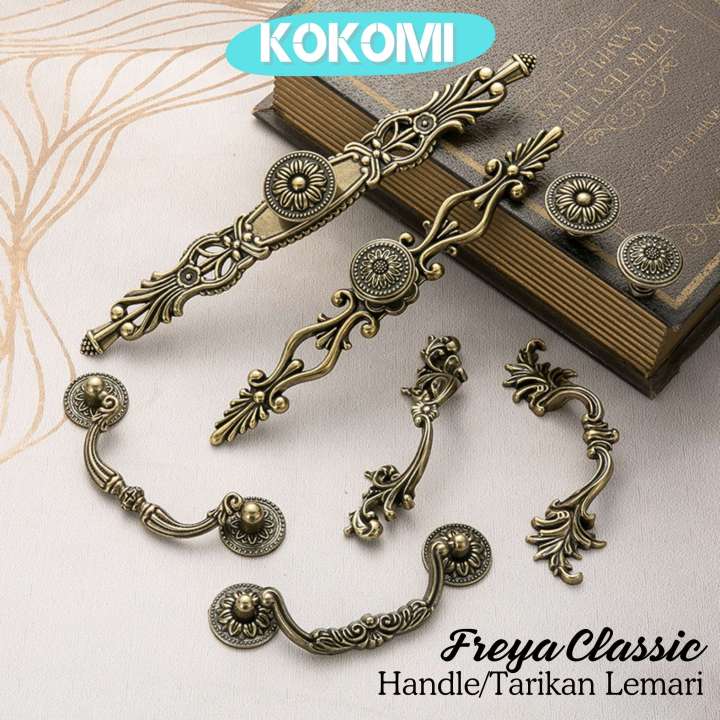KOKOMI Tarikan Laci Lemari Vintage Freya Klasik Tarikan Antik Gagang ...