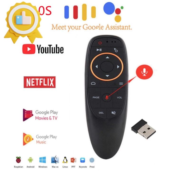 G10S (มีGyro) Voice Air Mouse Remote 2.4Ghz Mini Wireless Android TV Control & Infrared Learning ...