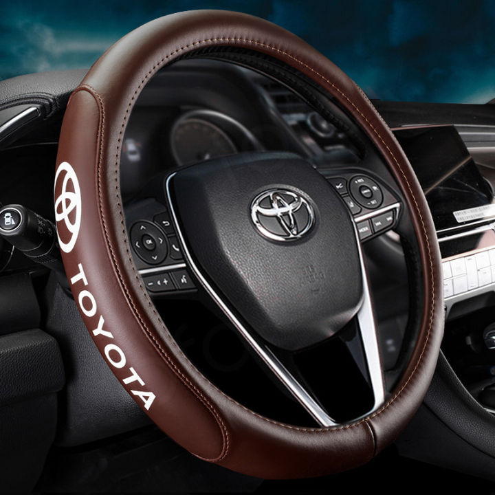 Leather steering wheel cover car accessories For Toyota wigo ...