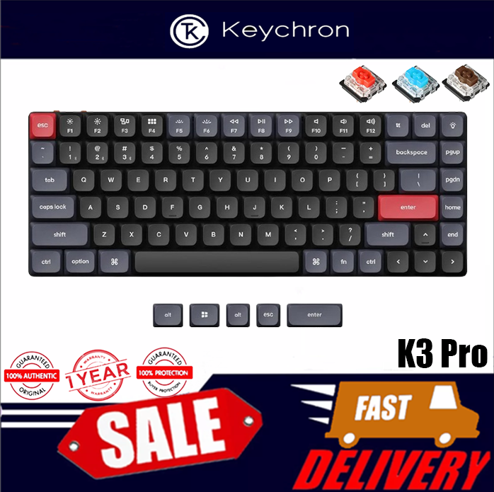 Keychron K3 Pro QMK/VIA Wireless Custom Game Mechanical Keyboard ...