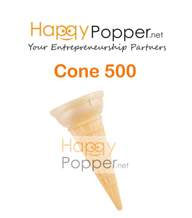 Happypopper Cone 500 （500Pcs/Ctn）Kon Aiskrim Rangup Cone Ice Cream ...