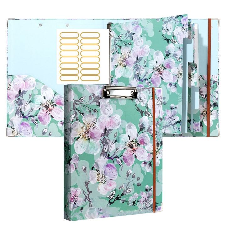 ROLL Green Flower Loose Leaf Binder Versatile 3 Ring File Folder Gift ...