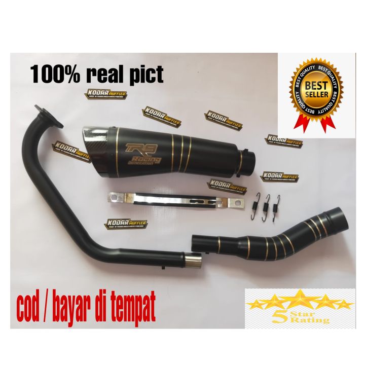 knalpot racing R9 h2 warna hitam dofffull doff full system motor vario ...