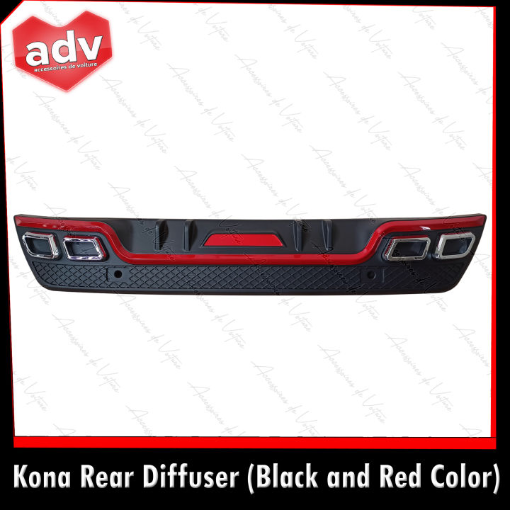 Kona 2019 Rear Diffuser (Black and Red Color) | Lazada PH
