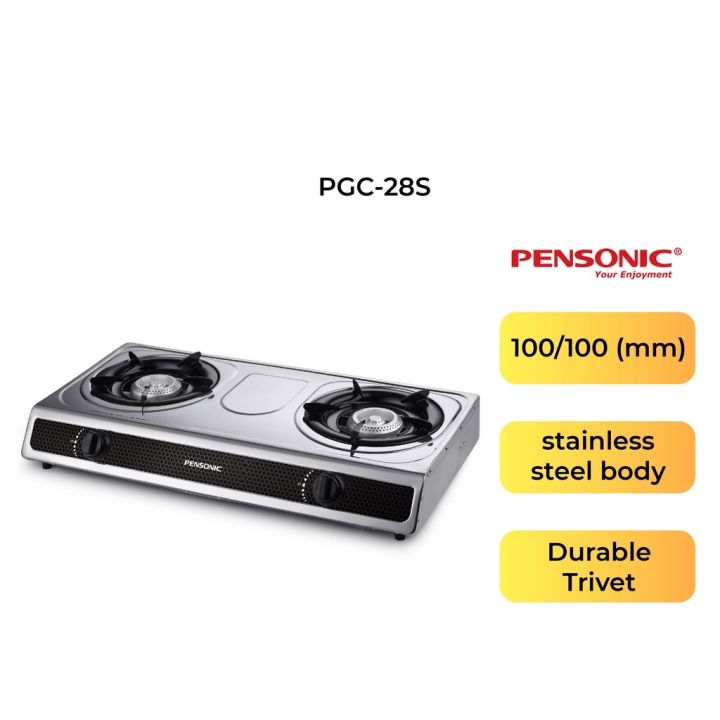 Pensonic 2 Burners Stainless Steel Gas Stove PGC-28S | Lazada
