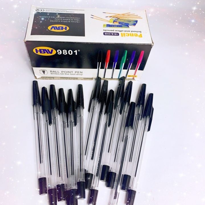 HBW 9801/2000 Ball Point Pen Black Ballpen for School Office Supplies 50pcs/12pcs/ 1pc YZB-04-05 ...