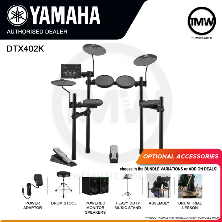 Yamaha DTX402K Electronic Drums DTX-402K DTX 402 K Digital Drum Set ...