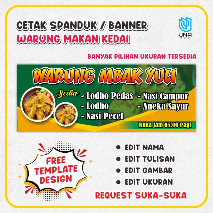 Cetak Spanduk / Banner WARUNG MAKAN KEDAI BISA Custom Request | Lazada Indonesia