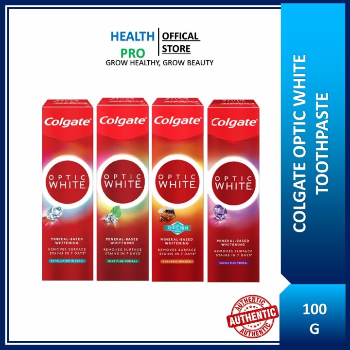 Colgate Optic White Toothpaste 100g (Dazzle/Volcanic/Mint/Exfoliating ...