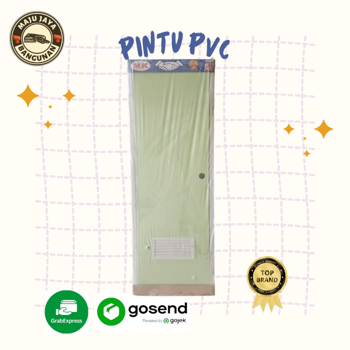 Pintu Kamar Mandi PVC lengkap dengan engsel pintu / Pintu Plastik PVC ...