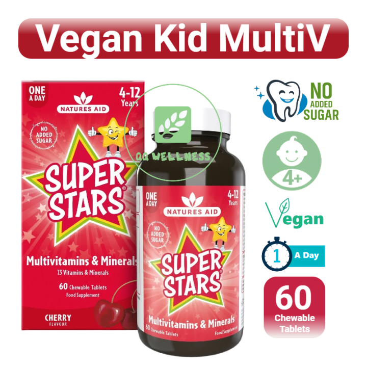 👍Natures Aid Super Stars Multivitamin Minerals 60 Chewable Tablets ...