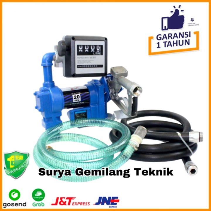 Fuel Dispenser Flowmeter Minyak Solar Set Dc 12 Volt Pompa Bensin ...