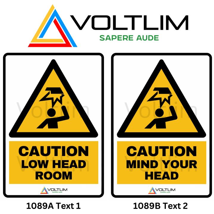 Caution Low Head Room I Mind Your Head Symbol Warning Sign Label ...