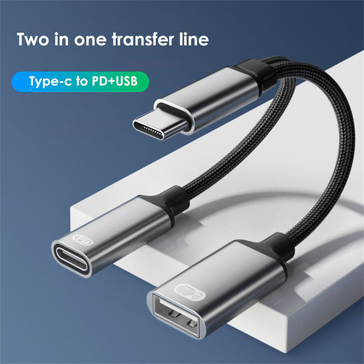 Ikesai Ikesai 2 in 1 USB C OTG Cable Adapter Type-C Male to USB-C ...