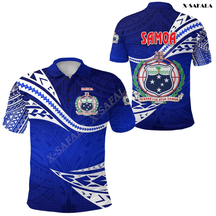 Xzx180305 manu Samoa Rugby universal sport 3D loaded men thin polo POLO ...